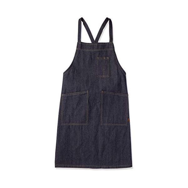 デニム胸付前掛(タスキ)ネイビー/日本 フリー (FREE サイズ)/1910・パッケージ個数:1・カラー：ネイビー