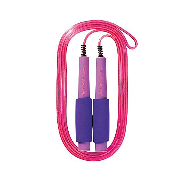 パープルトーン/F/103567・Color:パープルトーンSize:F・パッケージ個数:1・特長強度のあるファイバー芯を埋め込んだ六角形（Hex）のロープが軽快な風切り音を起こす機能充実の縄跳び・仕様バネ上の回転パールがロープの回転をスム...