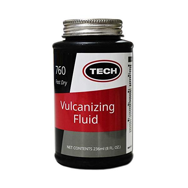 黒/235ml/-・TECH 760（容量・235ml/缶）強力加硫ケミカルセメント・TECHグレークッションゴム採用商品のTECHタイヤパッチ  ユニシール  チューブパッチに最適・乾燥時間は3分〜5分