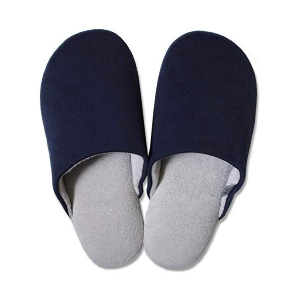 前閉じネイビー/L/ー・Size:LStyle:前閉じColor:ネイビー・パッケージ個数:1・本体サイズ:約28×24×6.5cm・本体重量:約165g・素材・材質:綿95%、アクリル5%・原産国:中国・中敷・甲裏には「Ag+(銀イオン)...