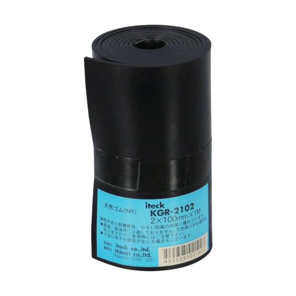 黒/2×100mm×1m/KGR-2102 2mアツ・Size:2×100mm×1m・パッケージ個数:1・厚さ(mm)：2 幅(mm)：100 長さ(m)：1 長さ(mm)：1000 色：黒・使用温度範囲：-30〜70℃・天然ゴム(NR)