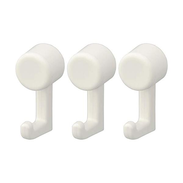 シンプルで機能的ホワイト/-/H-686・パッケージ個数:1・サイズ:1.5×4×3.5cm・内容量:3個入・取付方法:ピン・耐荷重:4kg・道具を使わず、ひと押しでらくらく取り付けできる。広がるピンでしっかり固定