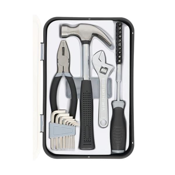 23pcs-/-/MT-230・Style:23pcs・DIY・住まいのメンテナンスに・一家に一台、基本工具セット・ペンチ×1、ネイルハンマー×1、モンキーレンチ×1、6.35mm角ドライバー型ハンドル・ビット(PH1/PH2×2/PH3/...