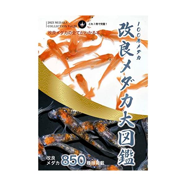 掲載種850種 改良メダカ図鑑の決定版  2002年から発行しているメダカ大図鑑の最新版が遂に完成 掲載種は850種と他の追随を許しません。写真、品種名はもちろん、ニックネーム(ハウスネーム)や特徴など詳細なデータも掲載されているほか、飼育...