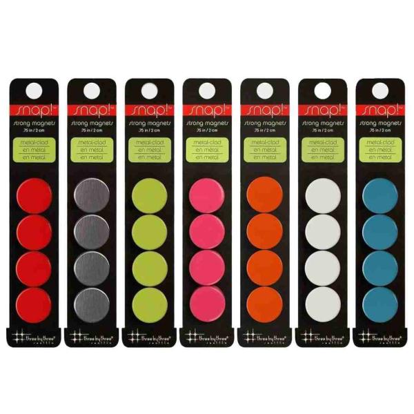 お部屋を明るく楽しくしてくれる、おしゃれでカラフルな強力マグネット。裏はフェルトで接着面を傷めません。組み合わせて使えばちょっとしたインテリアに。アメリカ直輸入。米国ではスターバックスなどにも利用されているスリーバイスリー社製。