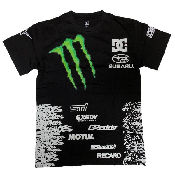 DC SHOES Ken Block DIRT2 Team モンスターエナジースポンサード 半袖Tシャツです。入手困難なデッドストックアイテムとなります！サイズL/総丈:73cm/身幅:52cm/袖丈:22cm/肩幅:45cm/XL/総丈:...