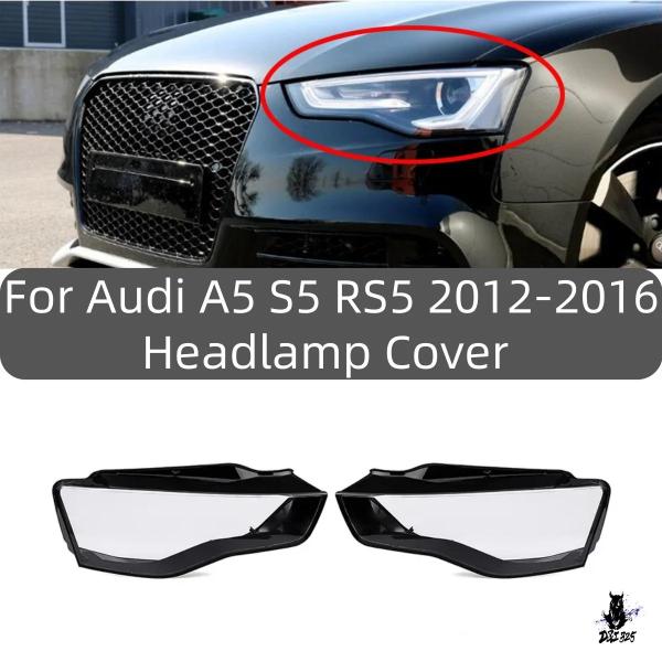 【商品仕様】Audi A5 S5 RS5 2012-2016年式対応 ヘッドライトレンズカバー左右セット。OEM互換・クリア＋ブラックカラー・耐久性プラスチック製・直接交換式で取り付け簡単。当店の商品は海外社外製品が主となります。画像をよく...