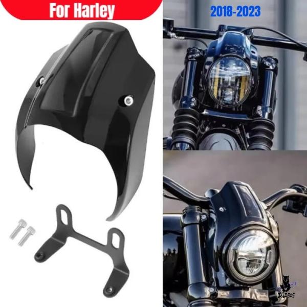 【商品仕様】Harley Softail Street Bob FXBB FXBBS 2018-2023年式対応 フロントヘッドライトフェアリング。高品質ABS樹脂製グロスブラック仕上げ。ボルトオン取り付け・取り付け金具付属。風雨や汚れ対策...