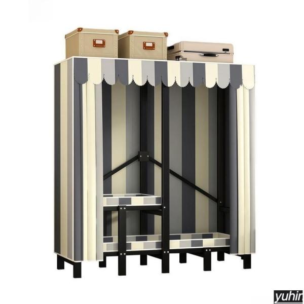 ワードローブ 折り畳み カバー付き 大容量 ロング丈対応 幅190*奥行50*高さ170cm 広げるだけ 設置簡単 頑丈 スチール製 ハンガーラック付 クローゼット ロングコート 衣類収納 高耐荷重