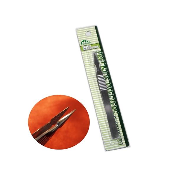 特殊ピンセット ステンレス製　模型 や デコりなどに便利 (F-105) ミネシマミネシマ（Ｆ−１０５）先端形状は細かい作業に適してますが丈夫で力が入りやすいように設計されています※パッケージデザインが、写真と異なる場合があります