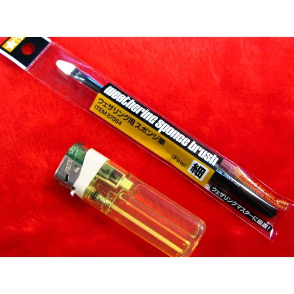 ウェザリング用　スポンジ筆 [細]　「ウェザリングマスターに最適！」 タミヤ模型タミヤ模型ウェザリング（汚し塗装）用ウェザリングマスターに最適です！※サイズ比較用のライターは付属しません■無保証投函便 発送対応品