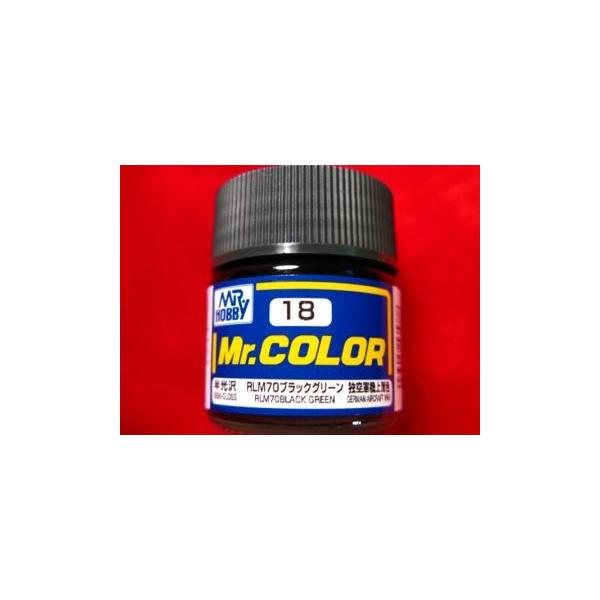 Mr.カラー （18) RLM70 ブラックグリーン 独空軍機上面色 半光沢 [油性塗料]　GSIクレオスGSIクレオス Mr.カラー合成樹脂（アクリル）塗料正味量＝１０ｍｌ塗り面積＝０．１１平方メートル（３回塗り）プラモ、模型、工作他幅広...