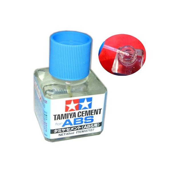タミヤ セメント (ABS用) ABS樹脂専用接着剤 「使いやすい、はけタイプ」　タミヤ模型ABS樹脂専用接着剤正味量：40ml通常のタミヤセメントでは接着できない、ABS樹脂に使える接着剤です。タミヤ製スケールモデルのABS部品とスチロー...