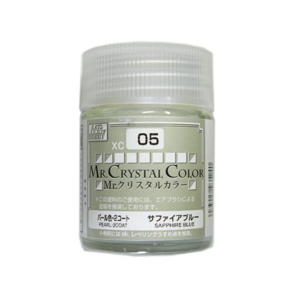 Mr.クリスタルカラー （XC05） サファイアブルー  [油性塗料]　GSIクレオスMr.カラー超微粒子！パールカラー合成樹脂（アクリル）塗料正味量：18ml塗り面積：0.2平方m（3回塗り）プラモ、模型、工作他　アクセサリーの製作などに...