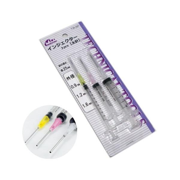 ミネシマ針径が太くなり今まで吸うことができなかった溶剤も吸えるようになったので使用の幅が広がりました容量：1.0ml/針径：外径0.9mm・内径0.64mm容量：2.5ml/針径：外径1.2mm・内径0.97mm容量：5.0ml/針径：外径...