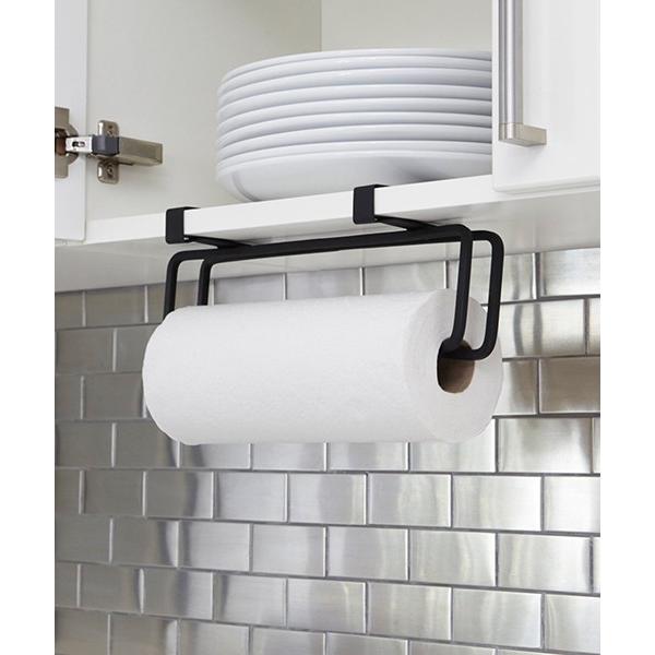 複数の場所に置くことができるペーパータオルホルダーです。キッチンの棚、ドア、壁とあらゆる場所に取り付けることができます。どこに置いてもスペースを節約することができます。※本製品はロールタオルの横幅が26cm以下の商品だと、サイドフックに届か...
