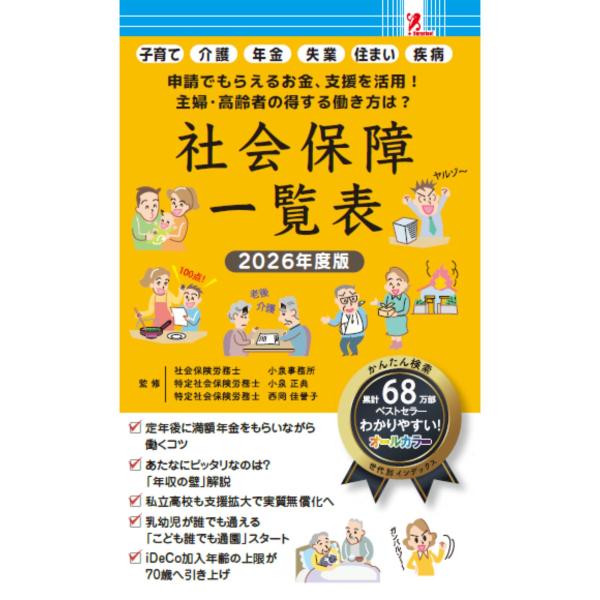 介護、年金、子育てなど生活上の「困った」に寄り添う社会保障を一冊に収録。【発行】株式会社アントレックス【サイズ】Ｗ10.5＊D0.8＊H17.5CM