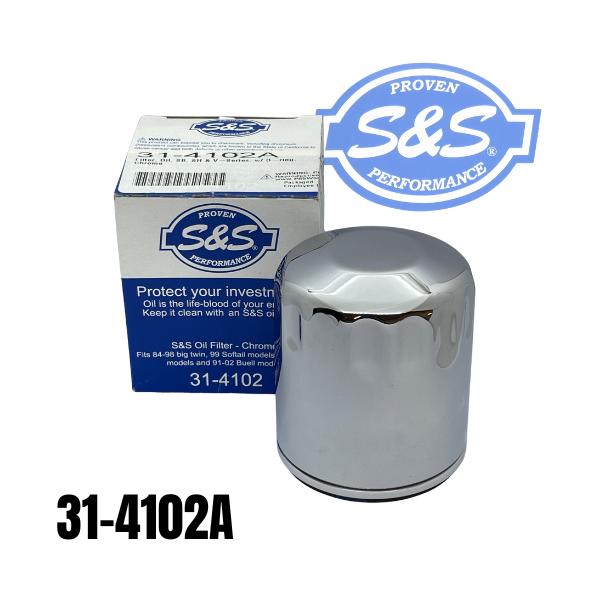 【メーカー名】S&amp;S / エスアンドエス【品名】Oil Filter / オイルフィルター【品番】31-4102A【カラー】Chrome【適合車種】1984〜1998 エボリューション ダイナ、ソフテイル、ツーリング1984〜202...