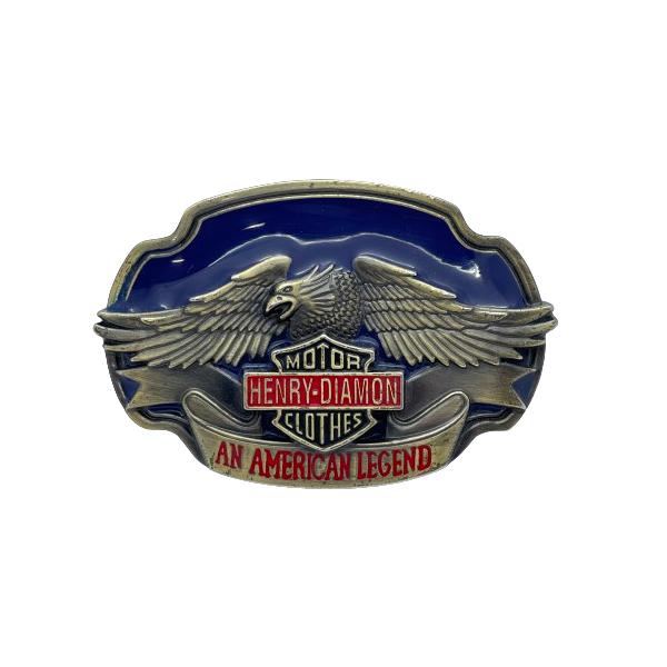 【メーカー名】HENRY-DIAMON / ヘンリーダイアモン【品名】AN AMERICAN LEGEND BUCKLE / バックル【品番】ET-4258A【サイズ】約8.8cm×約5.8cm【カラー】GOLD【特徴】全体的に使用感があり...