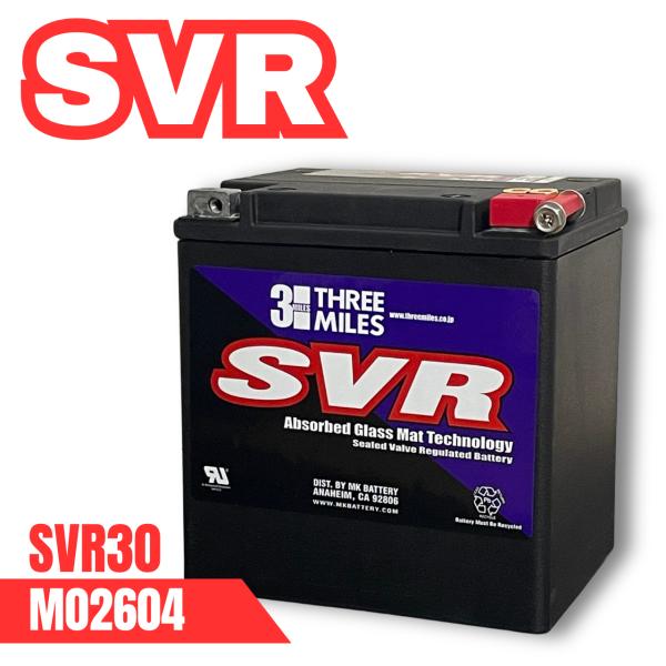 【メーカー名】SVR / エスブイアール【品名】SVR30 / AGM Battery【品番】M02604【OEM品番】66010-97D / 66000212A【適合車種】97-TOURING【バッテリー容量】26Ah【コールドクランキン...