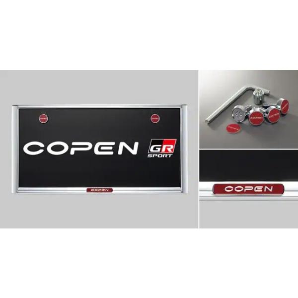 TOYOTA トヨタ純正LA400K コペン GRスポーツ用メッキ ナンバーフレーム2枚&amp;ロックボルト4本 セット【商品説明】◆コペンGRスポーツ用の純正オプションのナンバーフレームとロックボルトのセットの商品です。◆ダイハツのコペ...