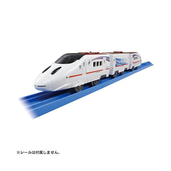 ■JR九州「流れ星新幹線」がモデル■のせかえシャーシ対応■３両編成でそれぞれ連結・切り離し可能■中間車に貼れる願いごとシール付き■２スピード・スイッチOFFで手転がし遊び可能■プラ列車カード付※レールは付属しません。※Ｕ７編成を基に商品を制...