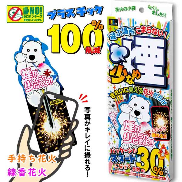 持ち運び便利なコンパクトでエコな紙パッケージ。過剰包装を見直し、小袋100%カット！煙少なめ手持花火を集めた、とりだしてすぐ遊べるセットです。●商品サイズ約W130×H350×D20mm●薬量約100g●セット内容手持花火54本、線香花火6...