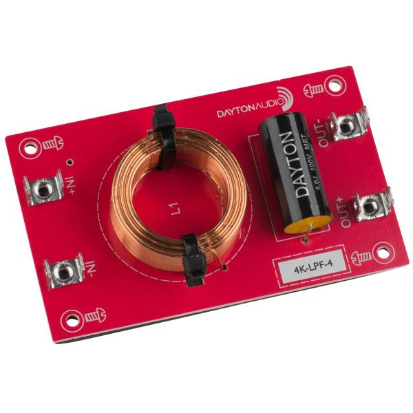 Dayton Audio 4k-LPF-4 ローパス フィルター（4,000 Hz：12 dB/Oct）表示価格は「１個」のお値段です。Dayton Audioの高性能ローパス・フィルターは、日本でも人気の高いDayton Audio製のフ...