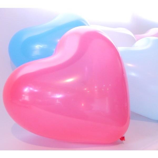 かわいいハート型風船。空気を入れてもヘリウムガスを入れても、どちらでもご利用頂けるゴム製風船です。【仕様】サイズ／11cm×7cm、吹き後目安約28cm容量／ガスを注入する場合は、1ヶあたり約10リットル必要素材／天然ゴム滞空時間(浮遊時間...
