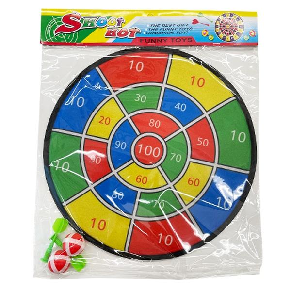 マジックテープで遊ぶ安全なダーツゲームです。【仕様】サイズ／ダーツ盤直径36cm素材／紙、ポリエステル、PE、ナイロン【セット内容】ダーツ盤、矢羽2ヶ、ボール2ヶジョーク・盛上げ・全員参加・パーティ用品イベント・パーティ雑貨・二次会・宴会・...