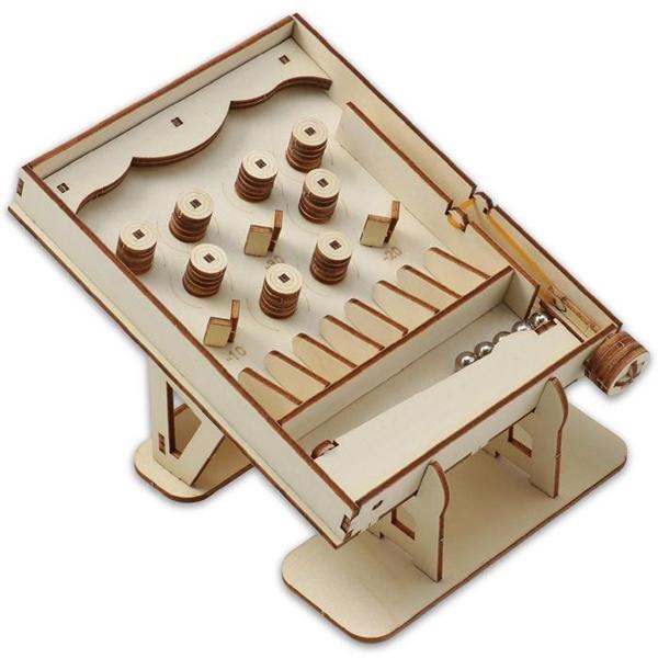 お子様向けの工作キットとして・・・大人が作ってお子様へおもちゃのプレゼントとして・・・手作り作品は、素敵な思い出もつくります。【概要】ハイスコアを狙って楽しい木製ピンボール組立キットです。自分で組み立てて遊べる木製ピンボールです。レバーを弾...