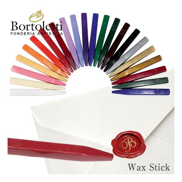 *ボルトレッティ　スティック　芯なし　COMP07シーリングスタンプ（封ろう）用シーリングワックス【カラー】写真左より：ホワイト、クリーム、ピンク、ベネチアンYE（イエロー）、オレンジ、レッド、ボルドー、ベネチアンRD（レッド）、ライラック...