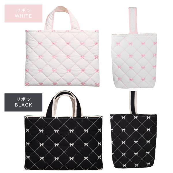 毎日使いやすい、やさしく可愛いレッスンバッグ＆靴袋セットです。入園・入学、通園・通学、習い事にも使いやすいおそろいデザインの2点セットに仕上げました。韓国直輸入のキルティング生地（erii mamaオリジナルデザイン） を使用し、お子さまが...