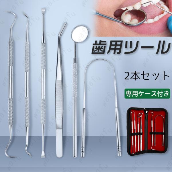 【商品説明】歯石や汚れを簡単チェック＆ケア！最適なプロ仕様のツール　6本セットです。手軽に 本格デンタルケアができます。持ち運びにも便利な専用ケース付きです。きっちり収まるので、安全かつ清潔に収納することができます。【セット内容】・鎌型aス...