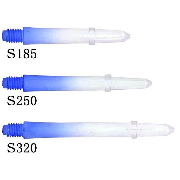 ■3本入り(Lリング付)●純国産シャフトフライトとの隙間をなくし、ティップをすべりこませ圧倒的な弾かれづらさを実現※商品により染まり具合にばらつきがございますので予めご了承の上、ご購入下さい業　種：シャフト ] LARO グラデーション（ラ...