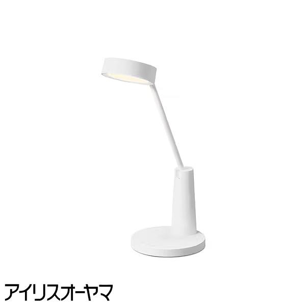 Qiワイヤレス充電機能搭載のLEDデスクライトデスクライトにスマホを置くだけで簡単に充電可能アイリスオーヤマLEDデスクライトQi充電シリーズ 平置きタイプ調光・調色LDL-QF02DL-Wホワイト(白)ワイヤレス充電／USBポート付／角度...