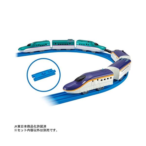 ■発送倉庫:玩具倉庫（※千葉県からの発送）■種別:おもちゃ■発売日:2025/04/19■メーカー:タカラトミー■対象年齢:3歳以上■説明:レール通過でガチャッと連結！E8系新幹線とE5系新幹線のセットが登場！付属のトリガーレールを通過する...