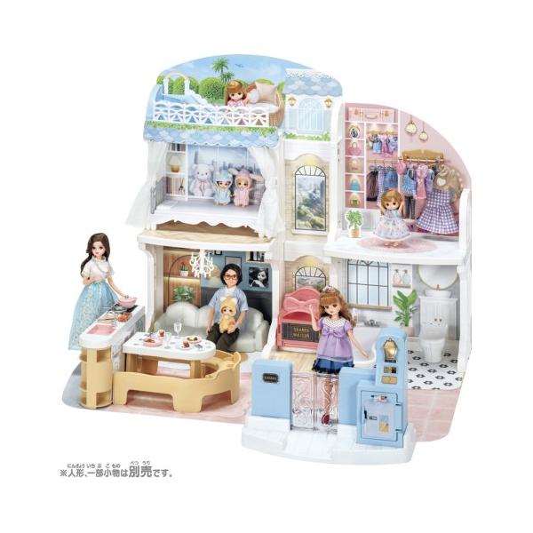 ■発送倉庫:玩具倉庫（※千葉県からの発送）■種別:おもちゃ■発売日:2025/10/18■メーカー:タカラトミー■対象年齢:3歳以上■説明:リカちゃんの新しい2階建ての大きなお家！！楽しいげんかんギミックがいっぱい！家具も一式セットされたオ...