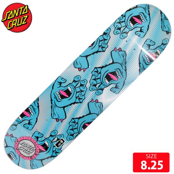 ■BRAND:SANTACRUZ/サンタクルズ■MODEL:HANDS ALL OVER■サイズ 8.25長さ 80.5cm 幅 21cm ノーズ 18cm テール 17.5cm ホイルベース 36cm選べるグリップテープ付きTAPE:MO...