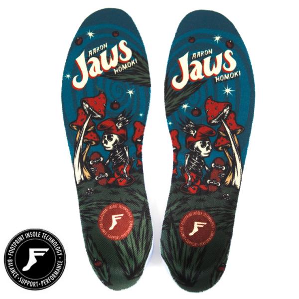 ■MODEL ELITE INSOLE MOLDABLE JAWS MUSHROOMかかとのずれを防ぐウイングが付いており、 かかとからつま先迄の厚みが7ミリから5ミリへと傾斜が付く形状になります。 こちらのインソールはお好みのサイズにカッ...
