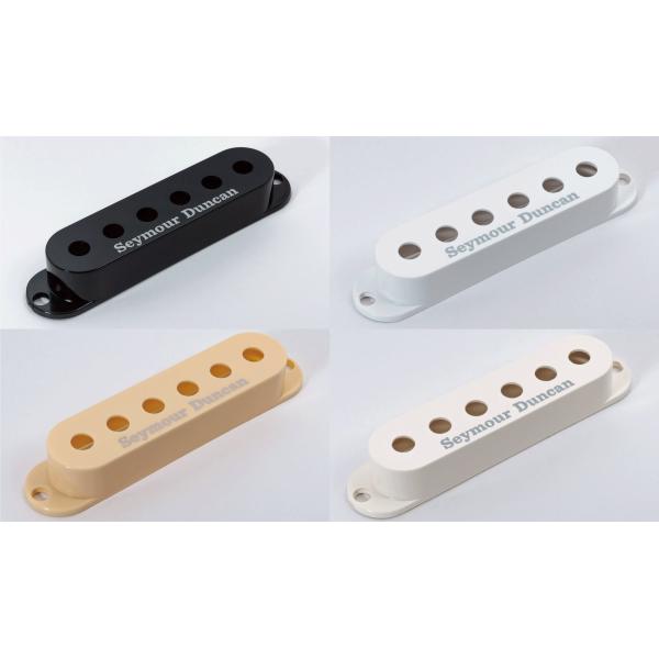 セイモア・ダンカン、STシングルコイル用ピックアップカバー。ダンカンロゴ有りです。※STK（スタック）シリーズには使用できません。ポールピースピッチ：10.53mm (1E-6E: 52.65mm)※この商品はゆうパケット便でお送り致します...