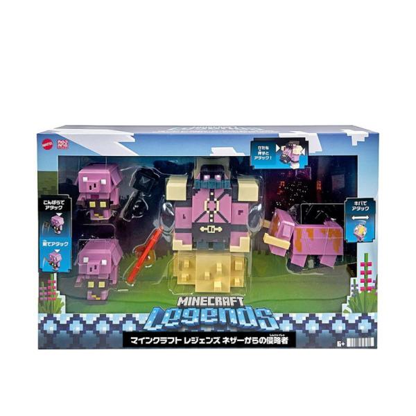マインクラフトの世界に飛び込んで、ネザーからの侵略者たちと冒険を楽しみましょう！この「マインクラフト レジェンズ ネザーからの侵略者」は、ブロックの組み立てとキャラクターのアクションが楽しめるセットです。ピグリンやホグリンなど、ネザーのユニ...