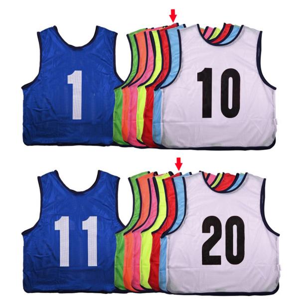 送料無料 運動会 体育祭 レクリエーション トレーニング チーム分け 学校体育 授業 部活 ゼッケン ゲームベスト視認性に自信ありのエバニューのニュービブス。8色展開の一般用サイズは単品での販売です。1〜20までのプリントタイプです。※画像...