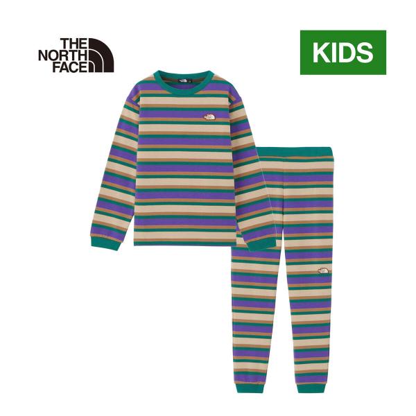 【関連キーワード】THE NORTH FACE ノースフェイス 2024秋冬モデル パジャマ ルームウェア 部屋着 テント泊 キャンプ 宿泊合宿 野外活動 ボーダー柄 小学生 ジュニア 子供服