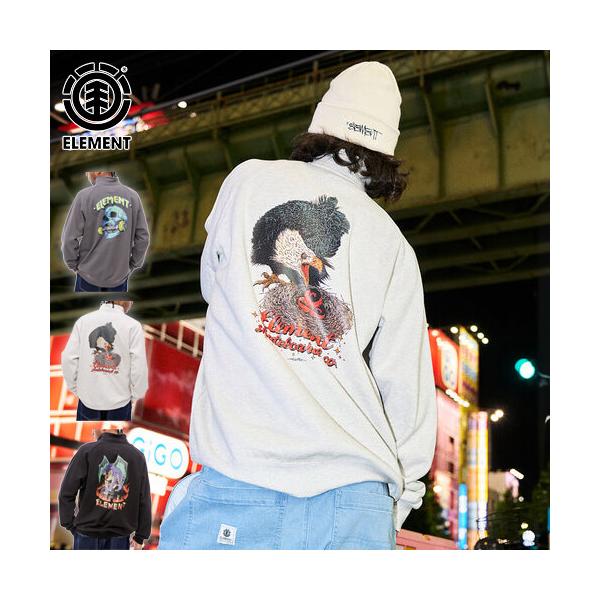 個性的なアート作品を産み出し続けているアーティスト、HIROTTONとコラボしたハーフジップスウェット。ボディカラーに応じて、それぞれのアートをバックプリントし、前面中央にELEMENTの頭文字である ”E” と HIROTTONのサインを...