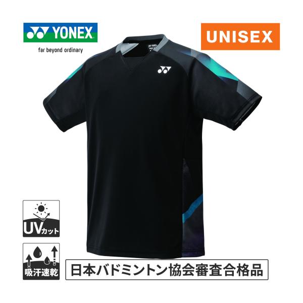 バドミントンウェア テニスウェア 半袖シャツ ゲームシャツ 試合 練習 トレーニング スポーツ トップス※日本バドミントン協会審査合格品。仕様・ベリークール。・吸汗速乾。・UVカット。・制電。素材：ポリエステル100％ サイズ：XO：身長1...