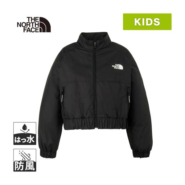 カラー：ブラック 2026春夏モデル 長袖ジャケット ショート丈 フルジップ ゆったりシルエット 防風 アウター 上着 スポーツウェア アクティブウェア カジュアル 普段使い ジュニア 子供フラットでメモリー感のある生地を採用、スポーツウエ...