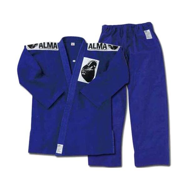 送料無料 柔術衣 格闘技 上衣 ズボン 白帯3点セット両肩部分にアルマのロゴ・文字入り柔術着。素材：綿100％（上：刺子地、下：葛城地） サイズ：※詳しくはサイズ表の画像をご覧ください。