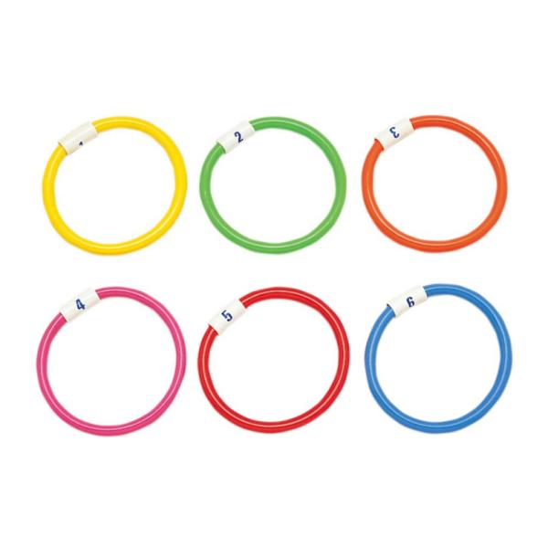 送料無料 水泳 プール 練習用品 学校 授業 体育 スポーツジムプールの底面をキズ付けずに楽しく遊べる水底直立リング。サイズ：直径14.5cm×太さ15mm