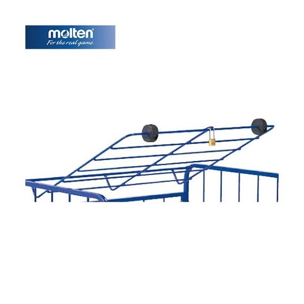 ボール整理カゴ 体育館 部活 練習用品 設備※画像イメージです。お届けは、ボール整理カゴ用フタのみになります。指をはさみにくい安全構造。フタと本体の間に約3cmのスキマがあります。南京錠付。素材：鉄 サイズ：102×77cm